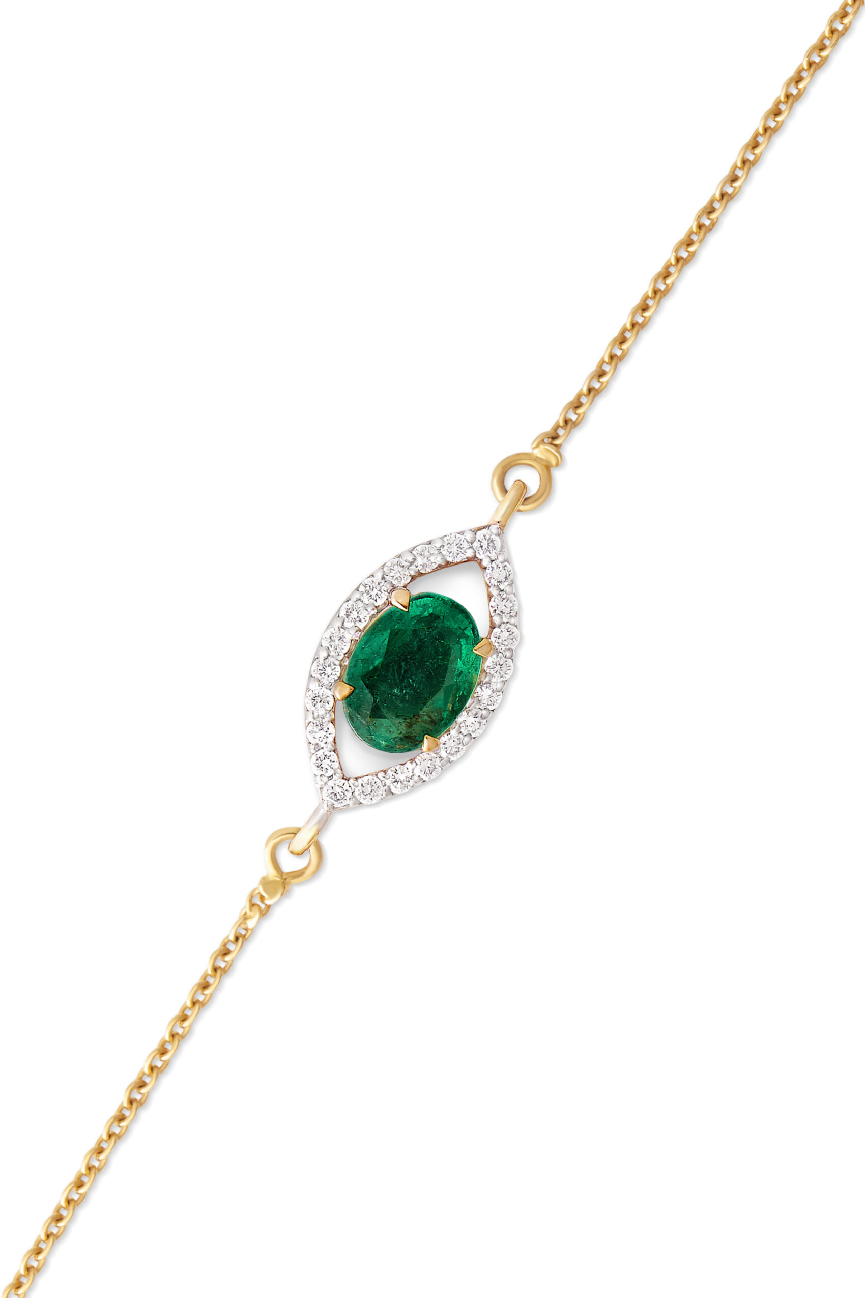 House of Meraki x Gemfields Evil Eye Emerald and Diamond Bracelet ...