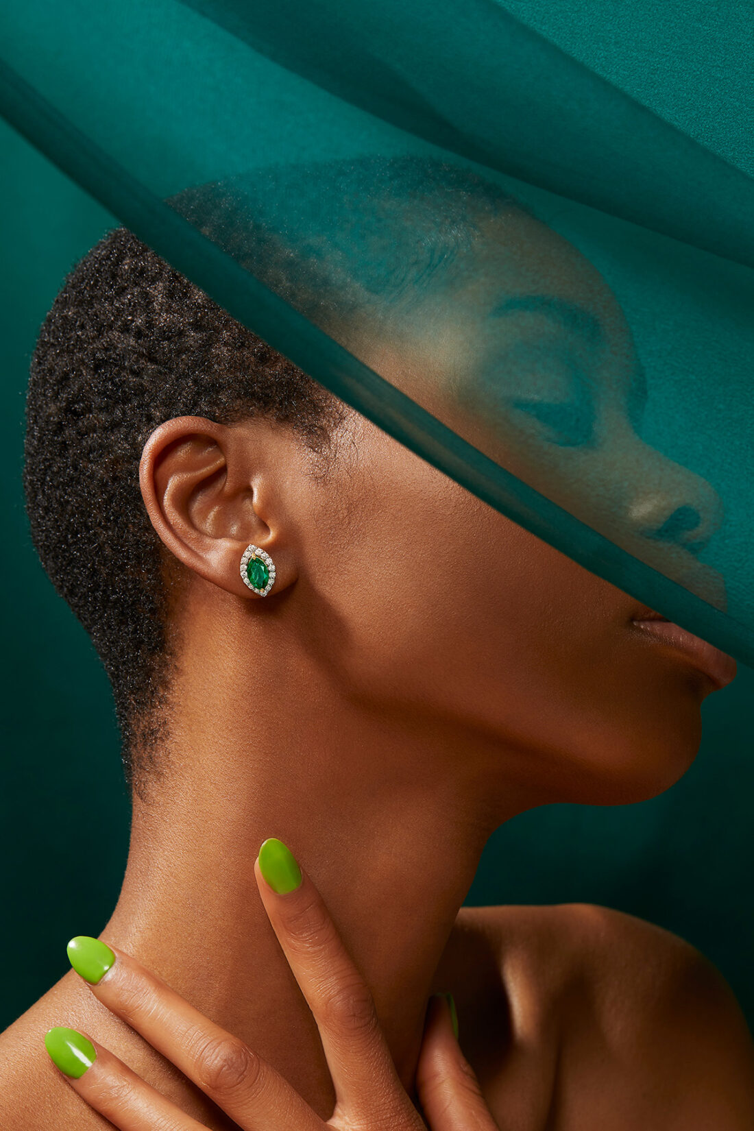 House of Meraki x Gemfields Myra Emerald and Diamond Stud Earrings ...