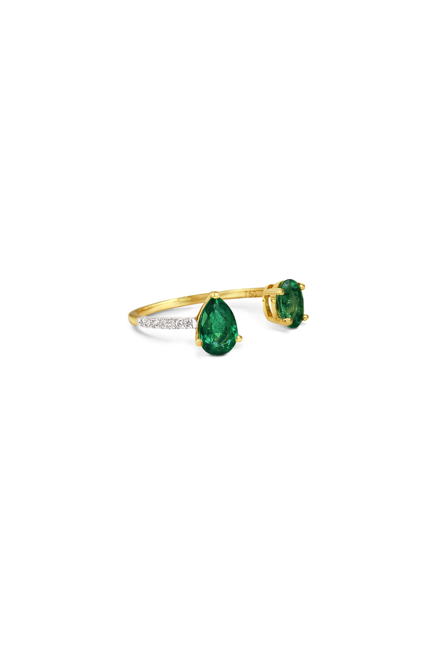 House of Meraki x Gemfields Juniper Emerald and Diamond Stackable Ring ...