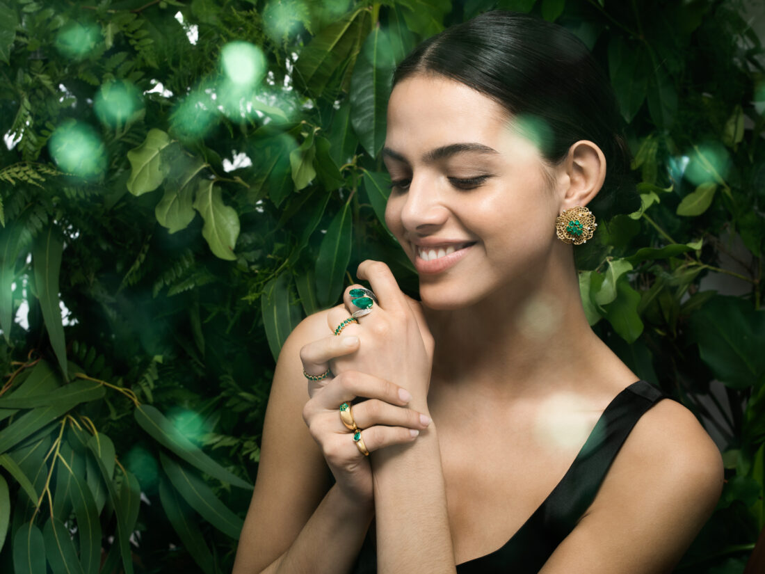 Shachee x Gemfields Rhododendron Emerald Earrings | Gemfields